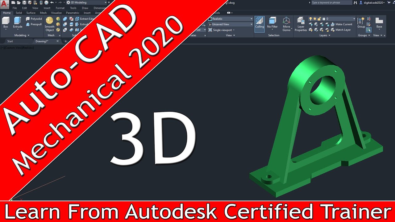 Auto-CAD Mechanical 3D Modeling In Hindi | [ Complete ] AutoCAD ...