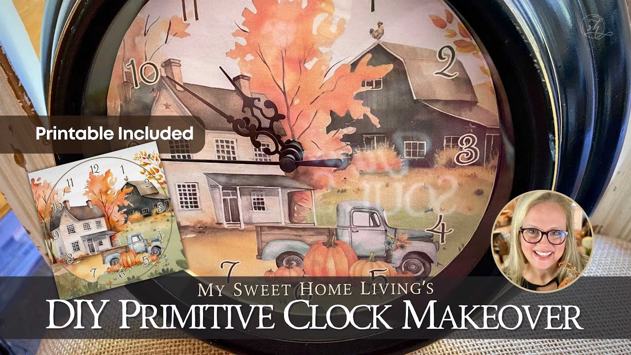 DIY Primitive Clock Makeover - Home Decor Craft Idea - YouTube