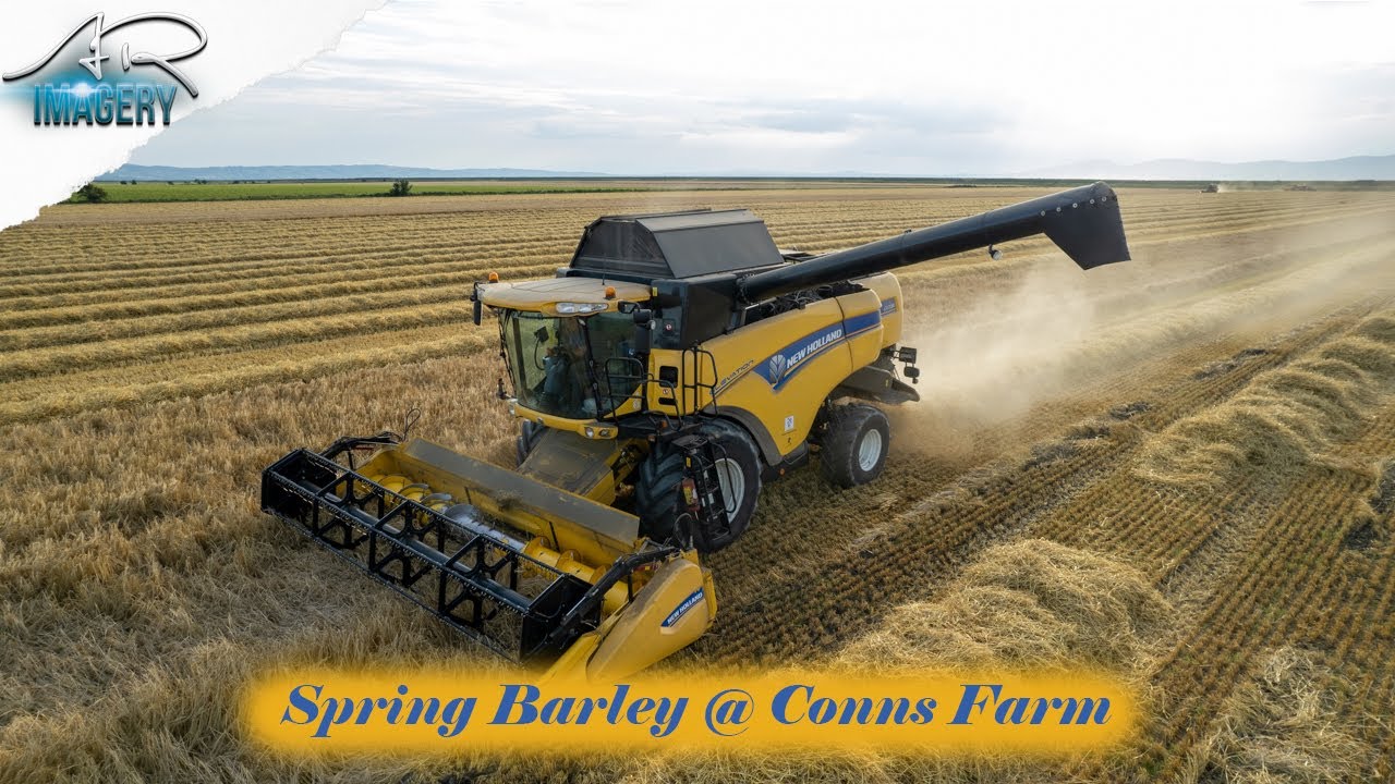 New Holland TX64 & CX7080 Combines at Spring Barley - YouTube