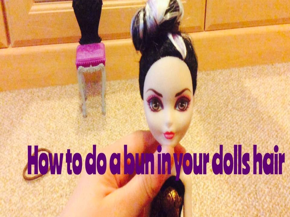 How to do a bun in your dolls hair - YouTube