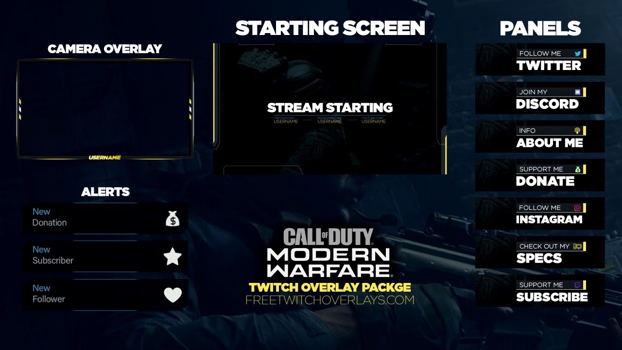 Call of Duty Modern Warfare 2019 Twitch overlay streaming package - YouTube