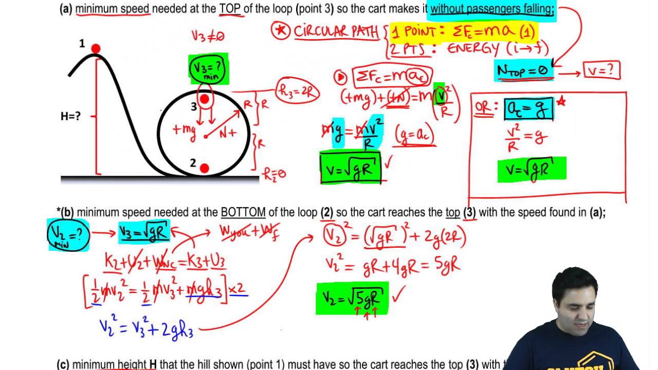 Motion Along Curved Paths: Rollercoaster Problems - YouTube