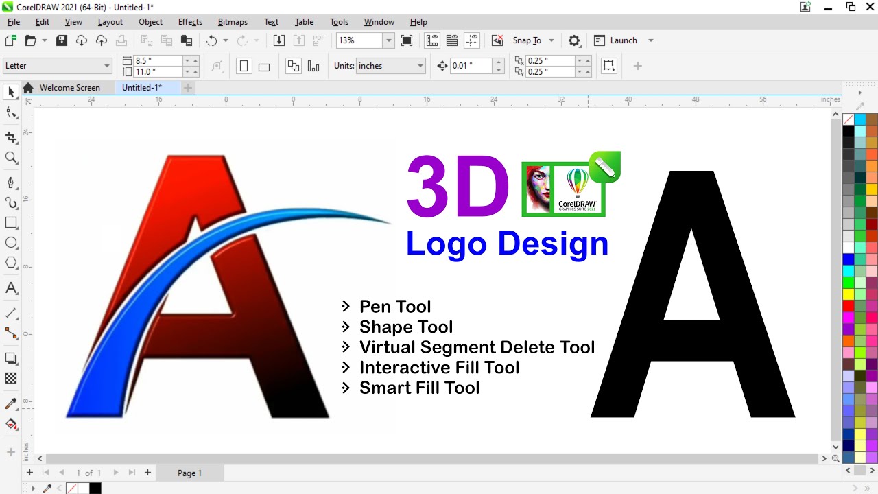 3D Logo Design Super Easy Techniques for Experts & Beginners CorelDraw 2021 - YouTube