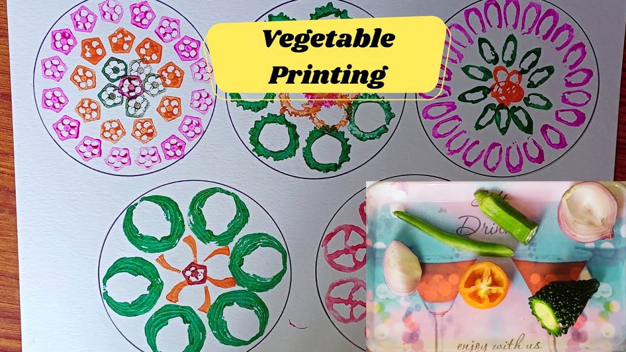 Vegetable Printing Easy Art 5 🎨|Acrylic painting print with Veggies ...