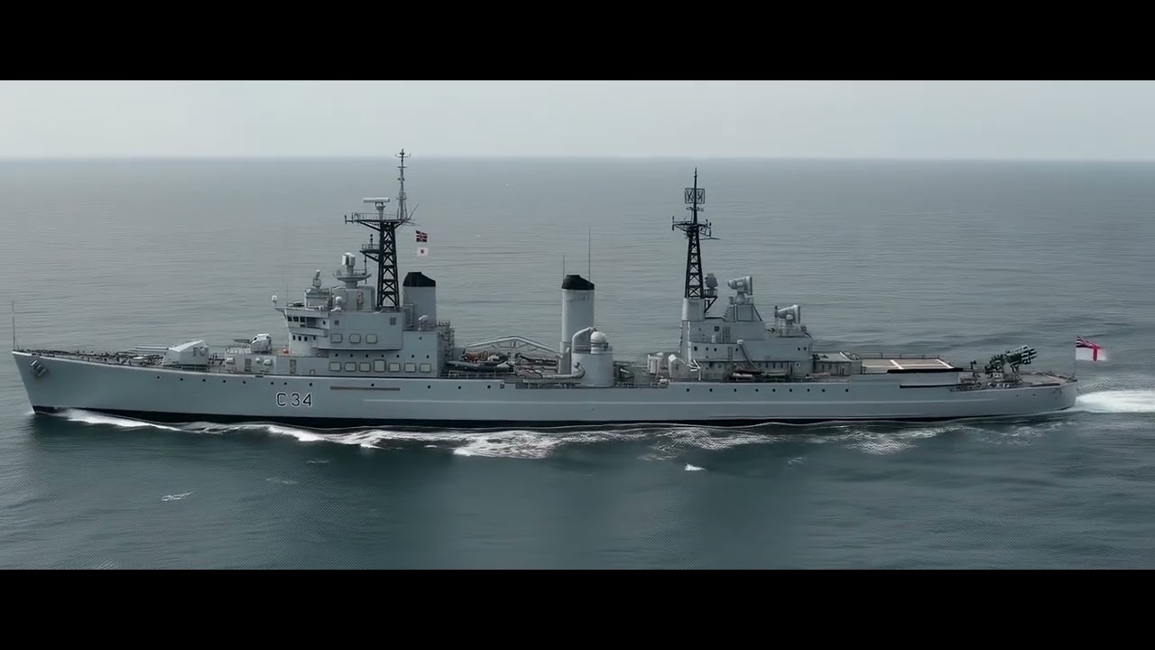 HMS Lion guided missile cruiser in sea (AI) - YouTube