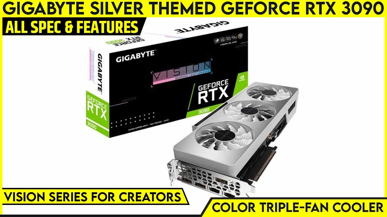 GIGABYTE Silver Themed GeForce RTX 3090 VISION OC Graphics Card ...