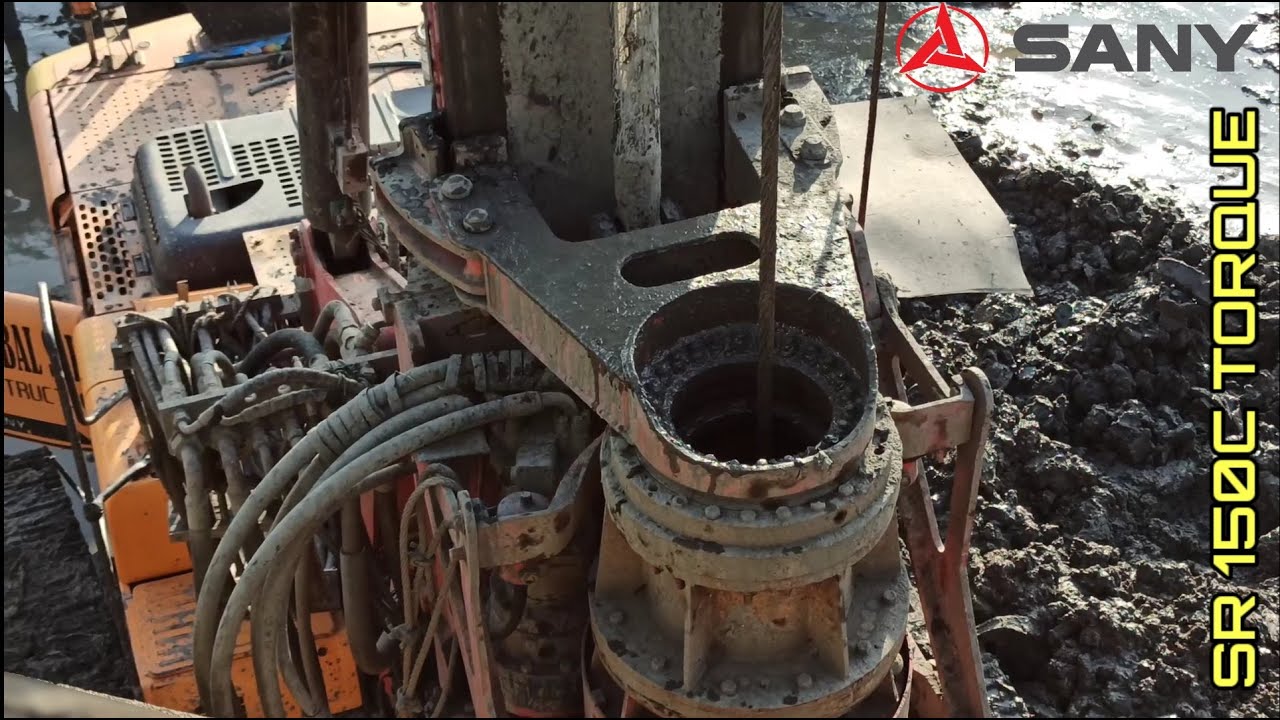 Piling Rig - Sany SR 150C - Bored Pile Method - YouTube