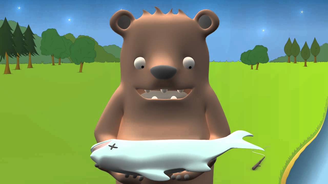 Funny animated bear - Hubert Goes Fishing - YouTube