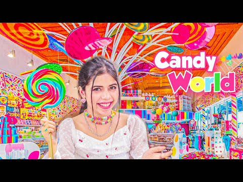 Living in a Candy World for 24 hours!🍭🍬 *Eating Giant lollipop*