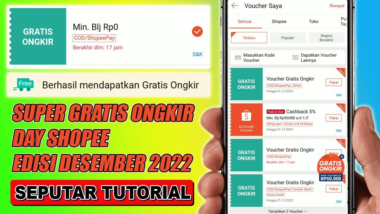 CARA MENDAPATKAN Super GRATIS ONGKIR Day SHOPEE EDISI Desember 2022 (12 ...
