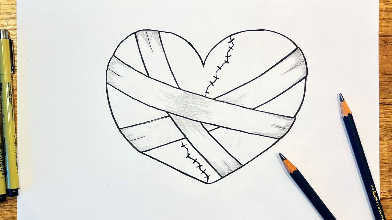 How to draw a Broken Heart Easy step by step | Drawing Ideas for ...