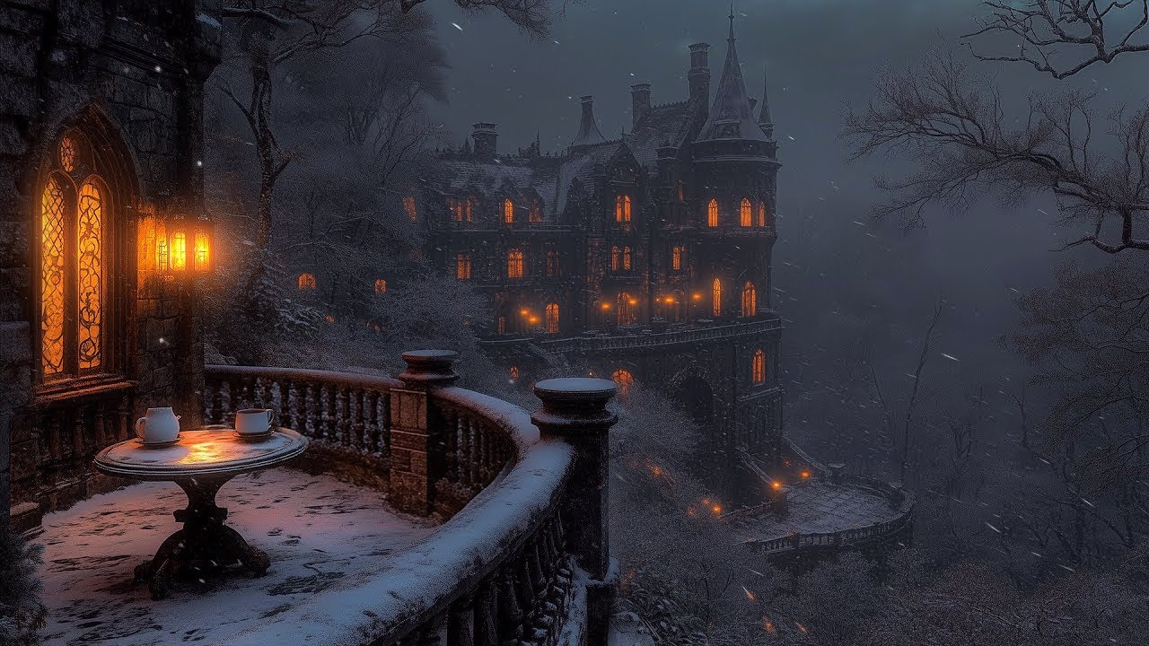 Winter Castle Ambient view from Lonely Mist Balcony | Dark Academia ...