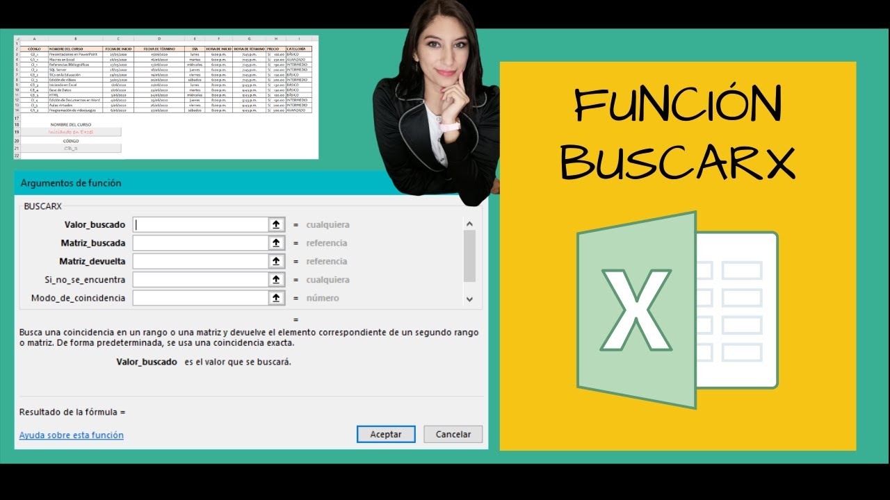 Cómo utilizar la función BUSCARX en Excel - YouTube