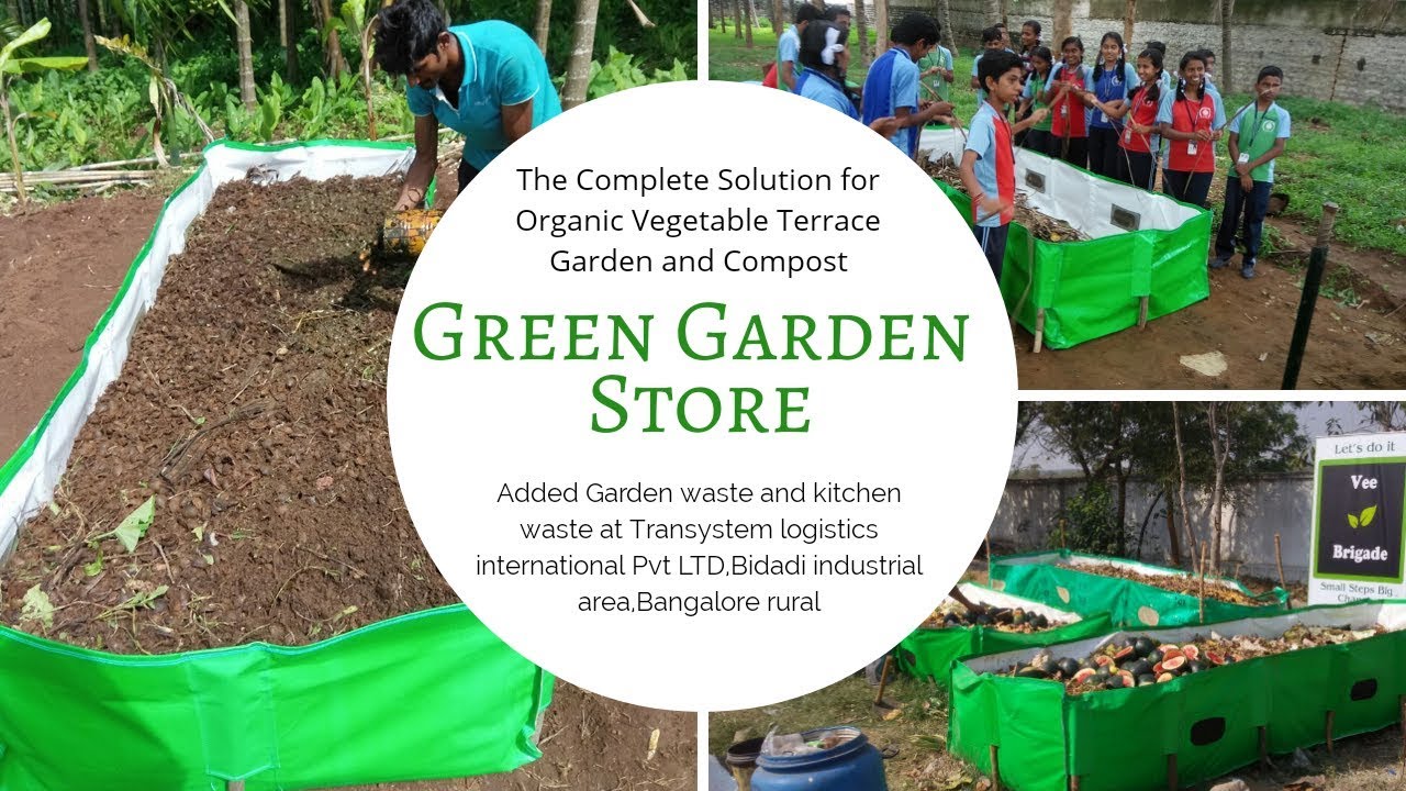 VERMI COMPOST BIN,Garden waste filling and added COWDUNG at Bidadi ...