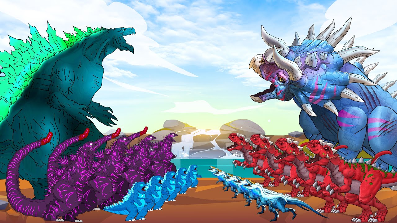 Team GODZILLA vs Team T-REX, DINOSAUR LORD: Who is win? ADN MONSTER ...