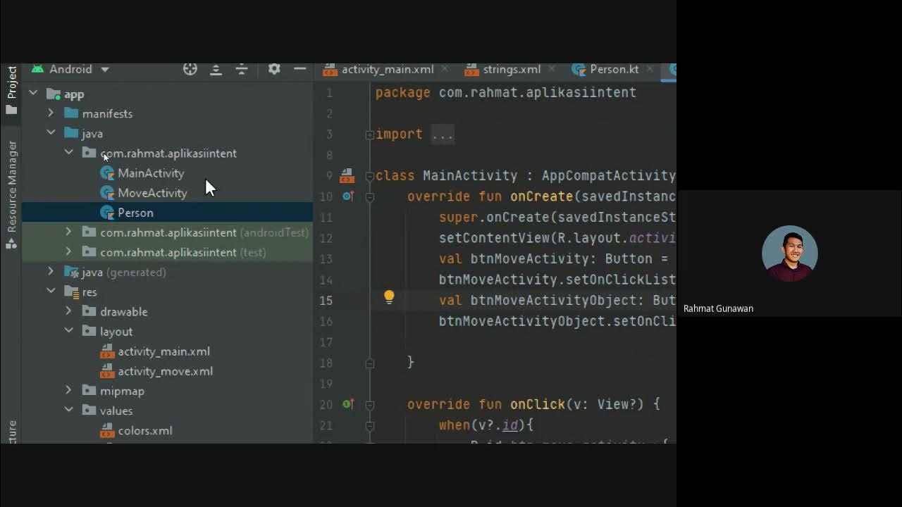 Activity Intent Explicit Get Object With Parcelable - YouTube