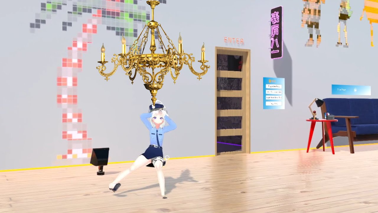Filian breaks a chandelier - YouTube