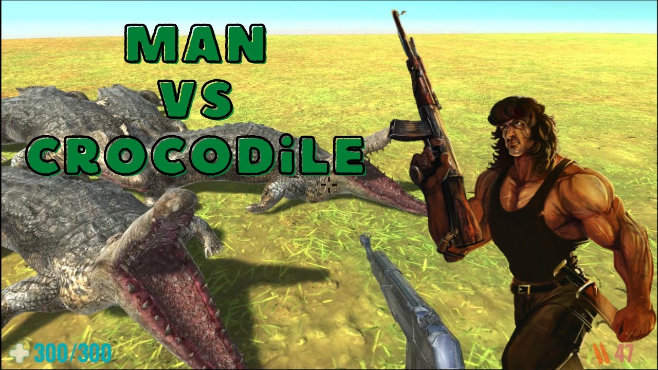 Can I survive? Man vs Crocodile | ARBS | Animal Revolt Battle Simulator ...