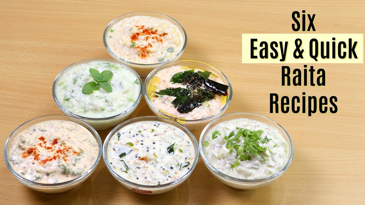 ६ आसान और झटपट रायता | 6 Easy and Quick Raita Recipes | Raita Recipe ...