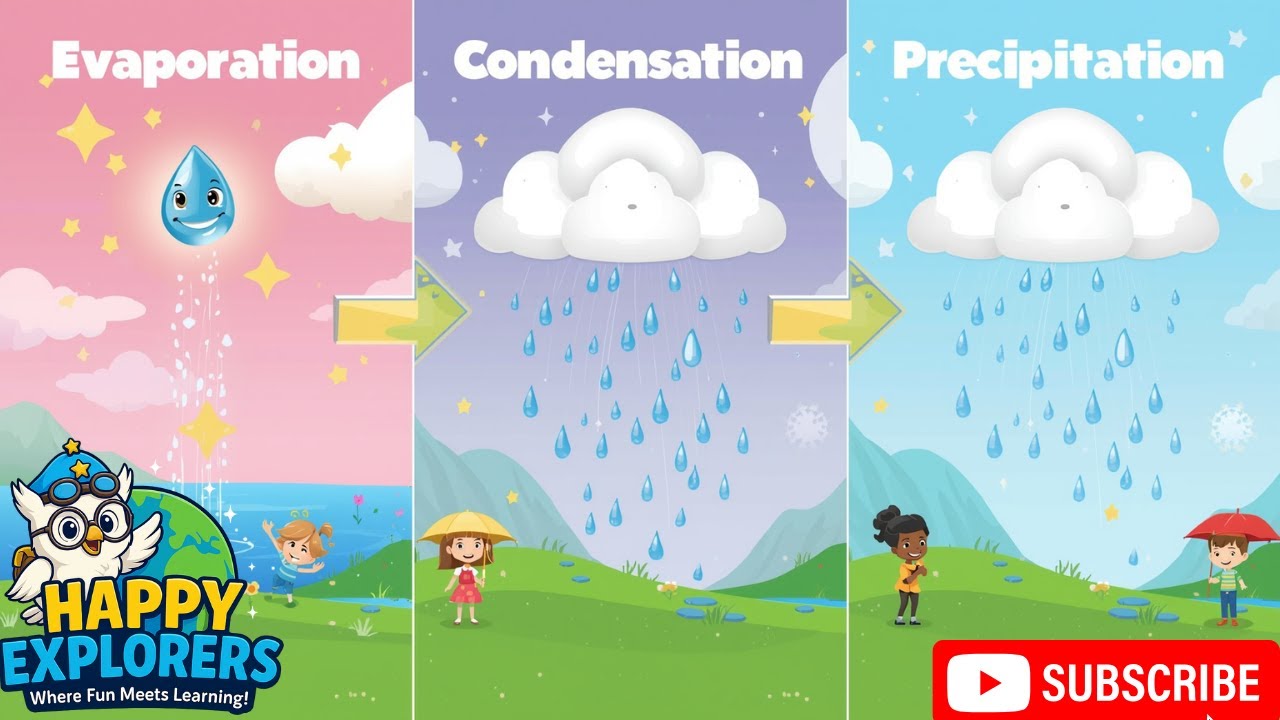 Learn the Water Cycle for Kids | Evaporation, Condensation ...