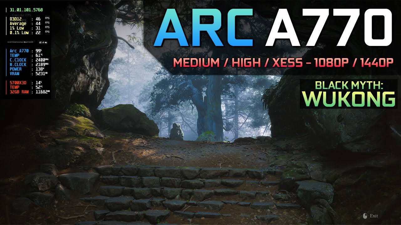 Black Myth: Wukong Benchmark Tool - Arc A770 | 1080P / 1440P - YouTube