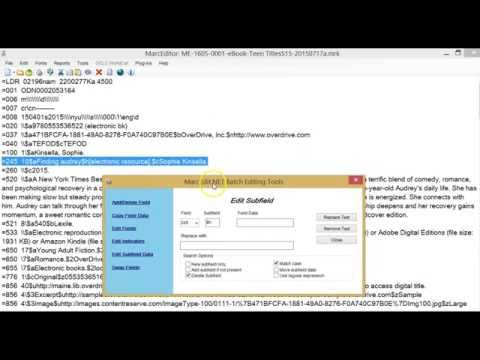 Edit Subfield Data in MarcEdit