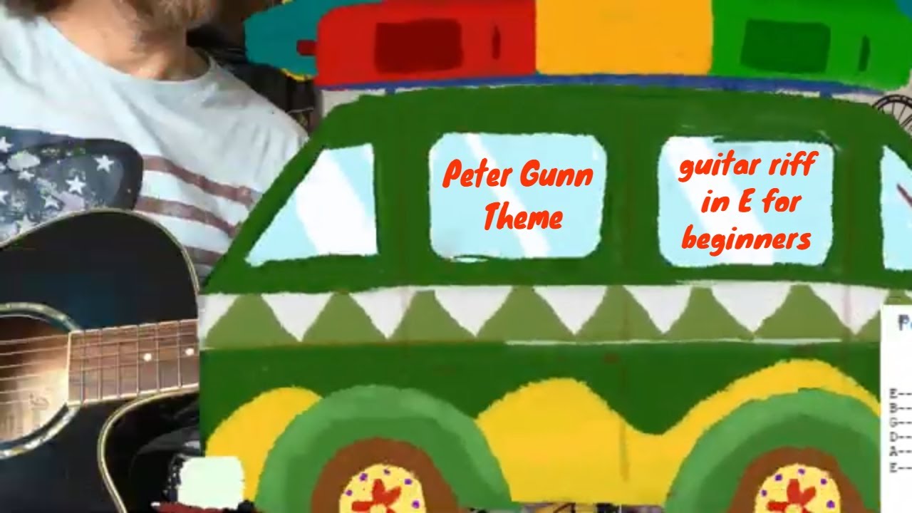 Peter Gunn Theme Guitar riff for beginners in E Blues Brothers version ...