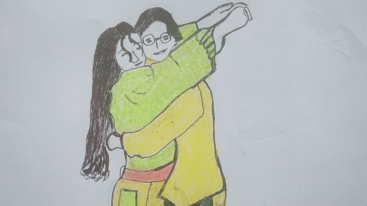 love man drawing simple Idea love capol drawing with penting - YouTube