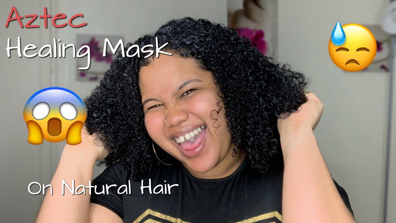 Aztec Healing Clay Mask On Natural Hair || Watch In HD - YouTube
