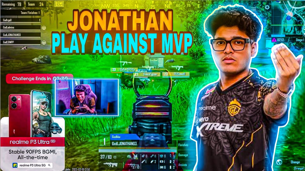 Jonathan Play Against MVP @JONATHANGAMINGYT @realmemobiles - YouTube