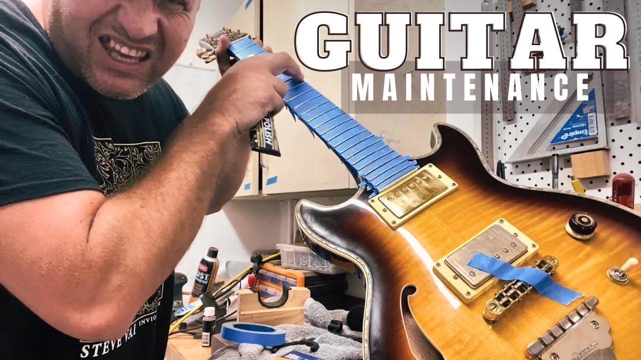 Guitar Maintenance - How A Pro Guitarist Does It - Frets - Strings - Cleaning. Guitar Daily ep ...