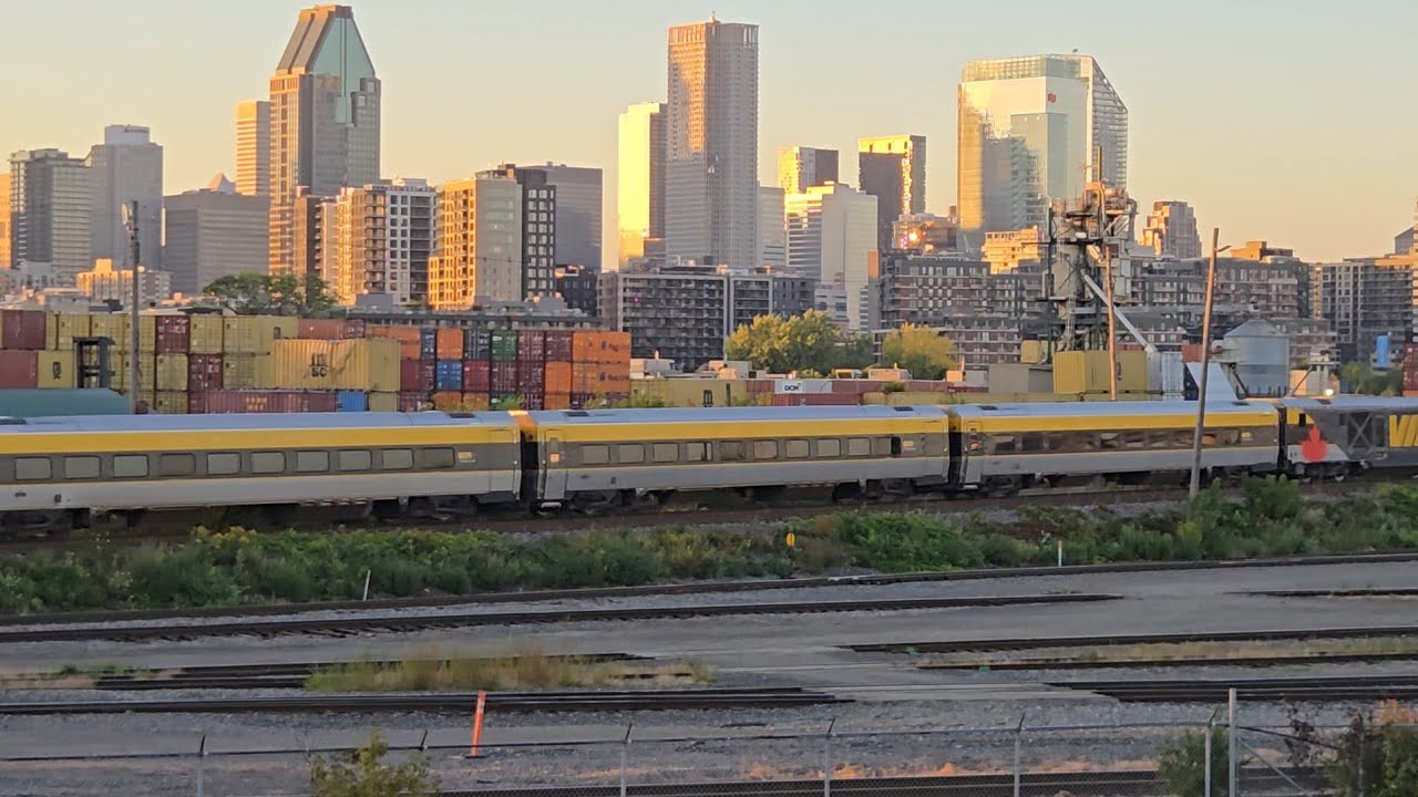 MANY TRAINS Via Rail Siemens and LRC at Pointe St Charles Yard Wye ...