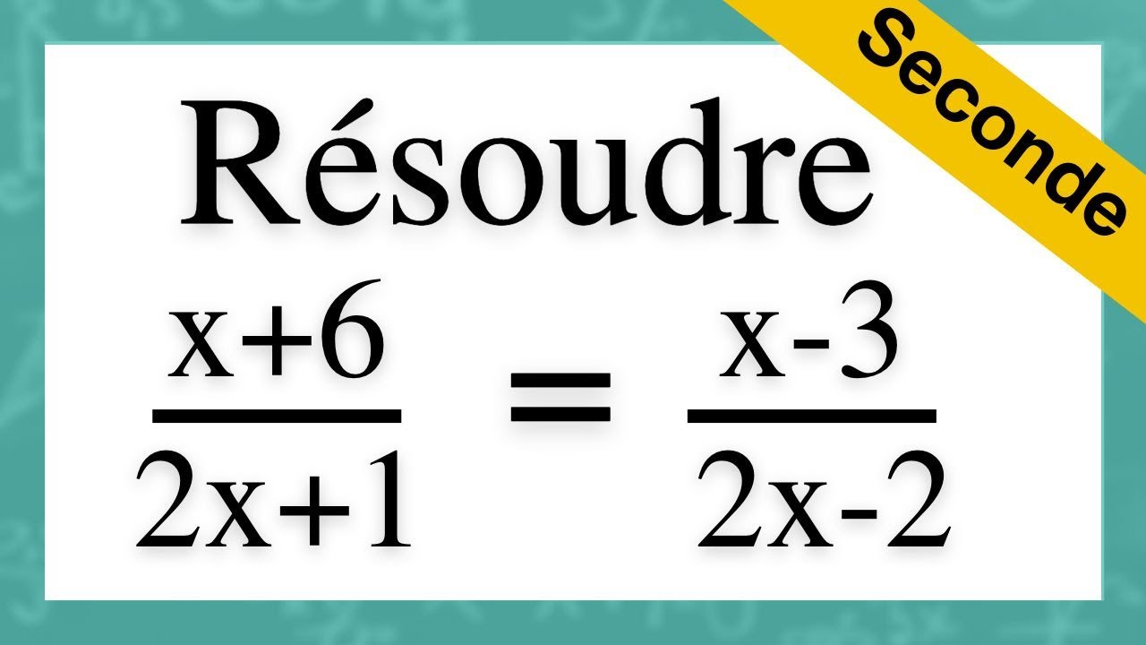 Comment résoudre une équation quotient facilement - YouTube