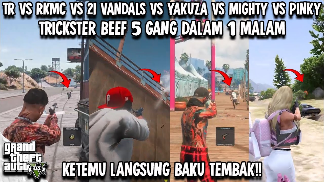GANG WAR!! TRICKSTER BEEF 5 GANG DALAM 1 MALAM KETEMU DIJALAN LANGSUNG ...