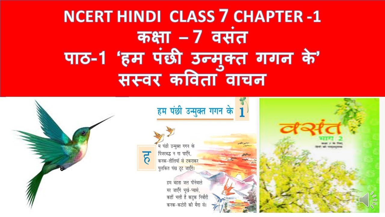 NCERT Hindi Class -7 vasant ch-1 Ham Panchhi unmukt gagan ke | कक्षा 7 ...