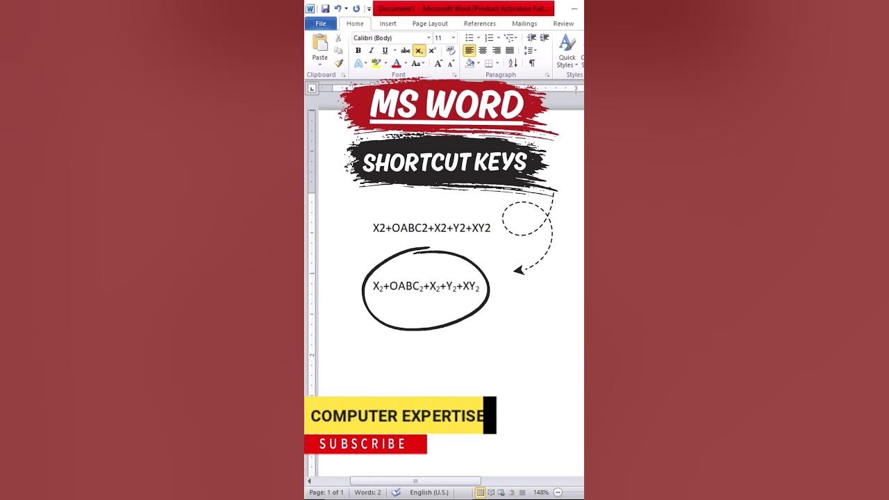 👉Microsoft WORD Superscript & Subscript Shortcut Keys 2024|MS WORD ...