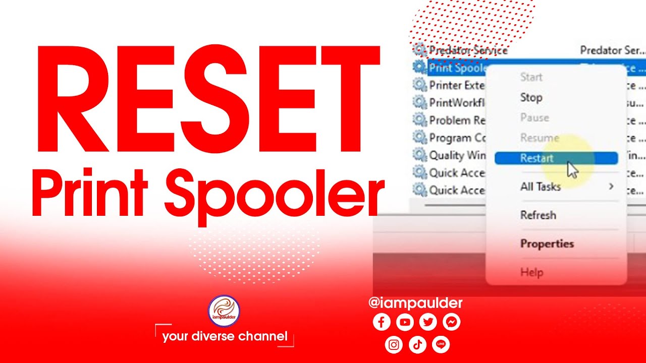 How To Reset Print Spooler And Fix Forever Printing Problem In Windows iampaulder 60SecTips How To Reset Print Spooler And Fix Forever Printing Problem In Windows iampaulder 60SecTips
