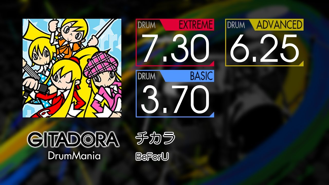 【GITADORA】 チカラ (EXTREME ~ BASIC) Drum - YouTube