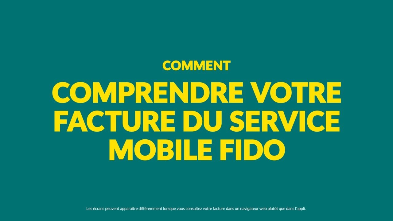 Comprendre votre facture du service mobile de Fido - YouTube