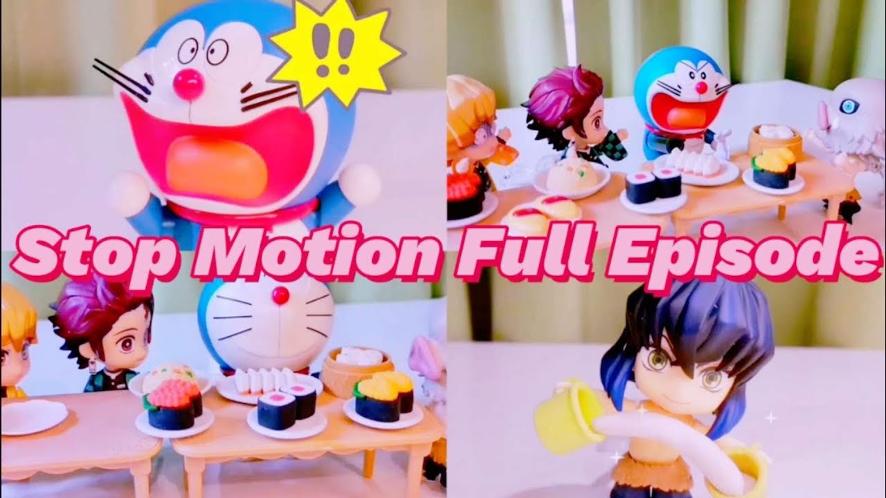 Doraemon Demon Slayer Nendoroid Stop Motion Full Episode: BBQ & Teh ...