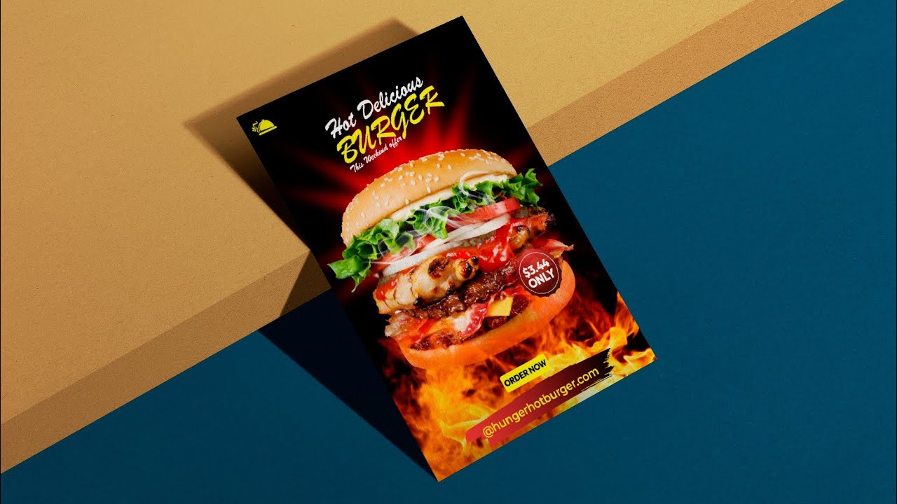 Burger Poster Design || Restaurant Poster Design || Smartphone Design ...