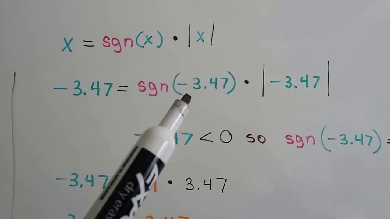 Algebra II 3.9d, Sign function, Signum function, sgn(x) - YouTube