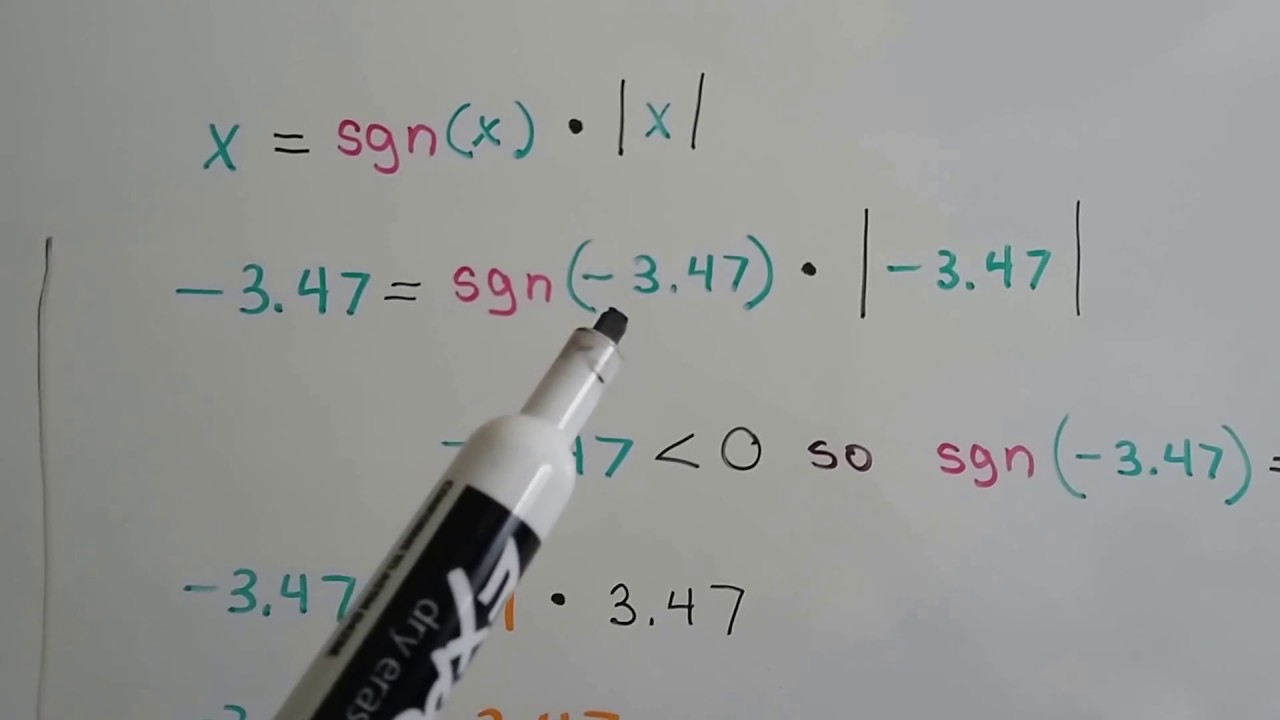 Algebra II 3 9d Sign Function Signum Function Sgn x YouTube