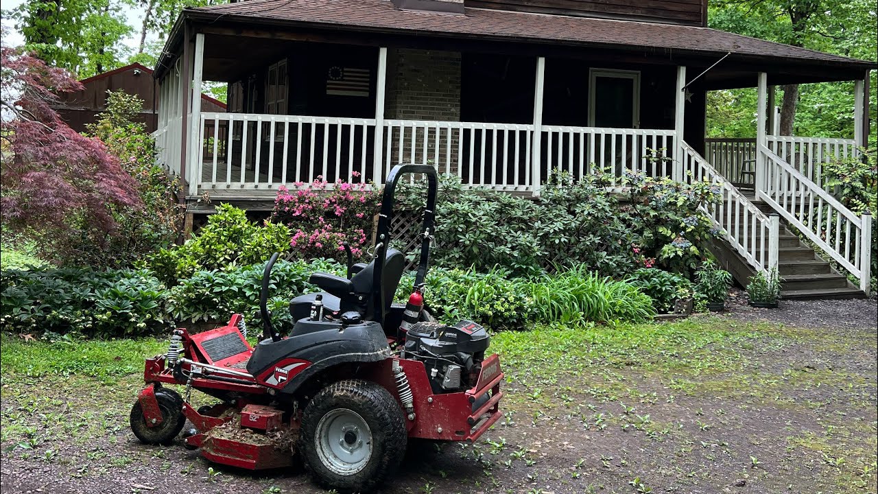 Getting an overgrown property in shape for a realtor. Mowing in the ...