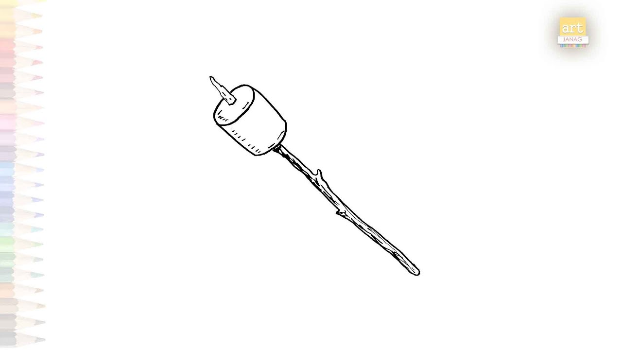 Roasting Marshmallows drawings | Outline drawings | How to draw ...