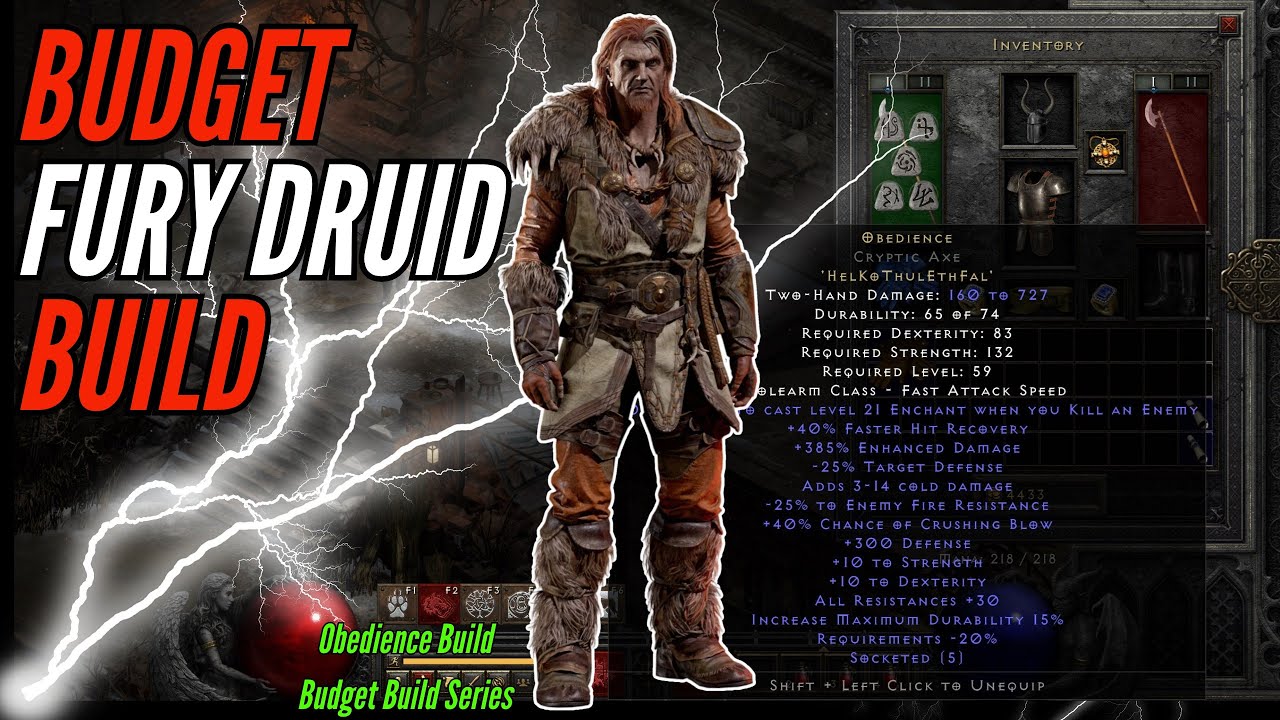 D2R Budget Fury Druid Build – Obedience Runeword POWER! 🐺🔥 - YouTube