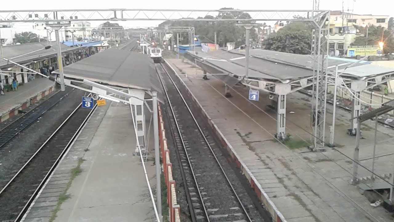 Sethu Express crosses St.Thomas mount railway station - YouTube