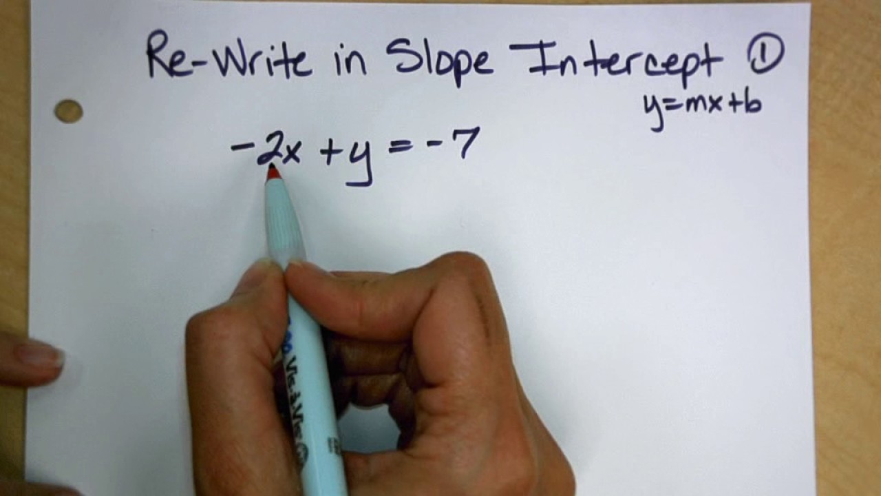 re write slope intercept 1 - YouTube