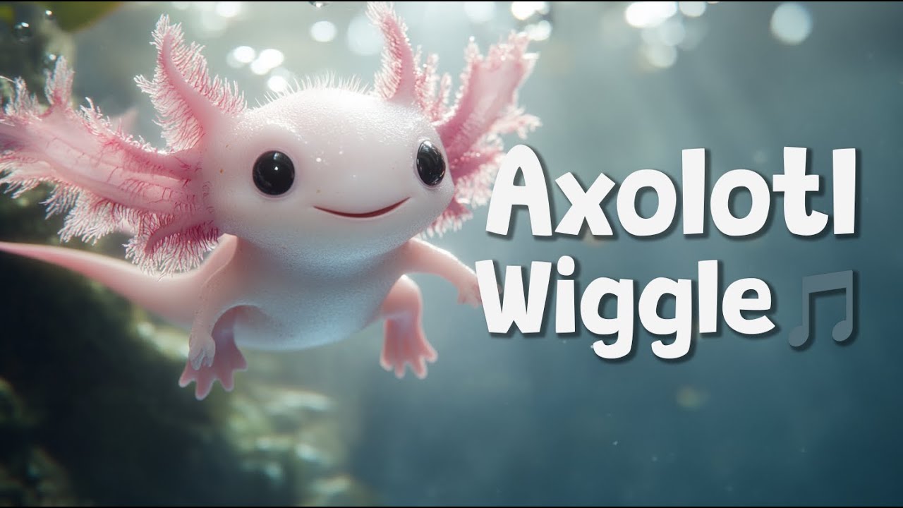 🎵 Axolotl Wiggle 🦎 Fun Kids Song & Dance | Cute Cartoon Axolotl 🌊🎉 ...