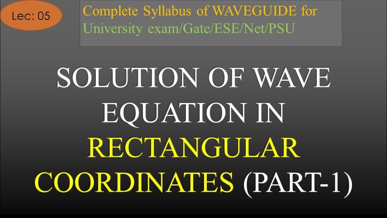 Basics of Field Calculation in TM mode of Rectangular Waveguide | Waveguide | R K Classes | Lec ...